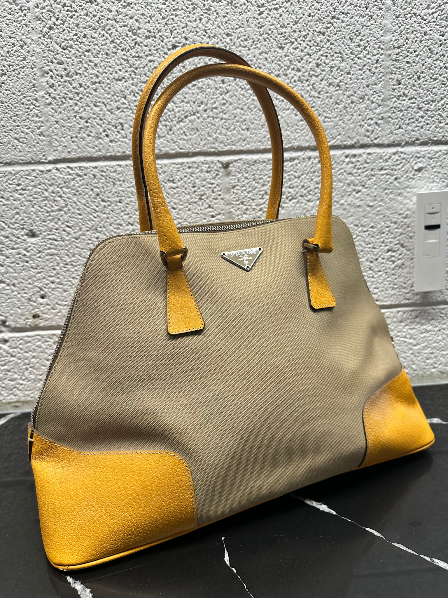 Prada Pyramid Beige Handbag OS - ALT REBEL