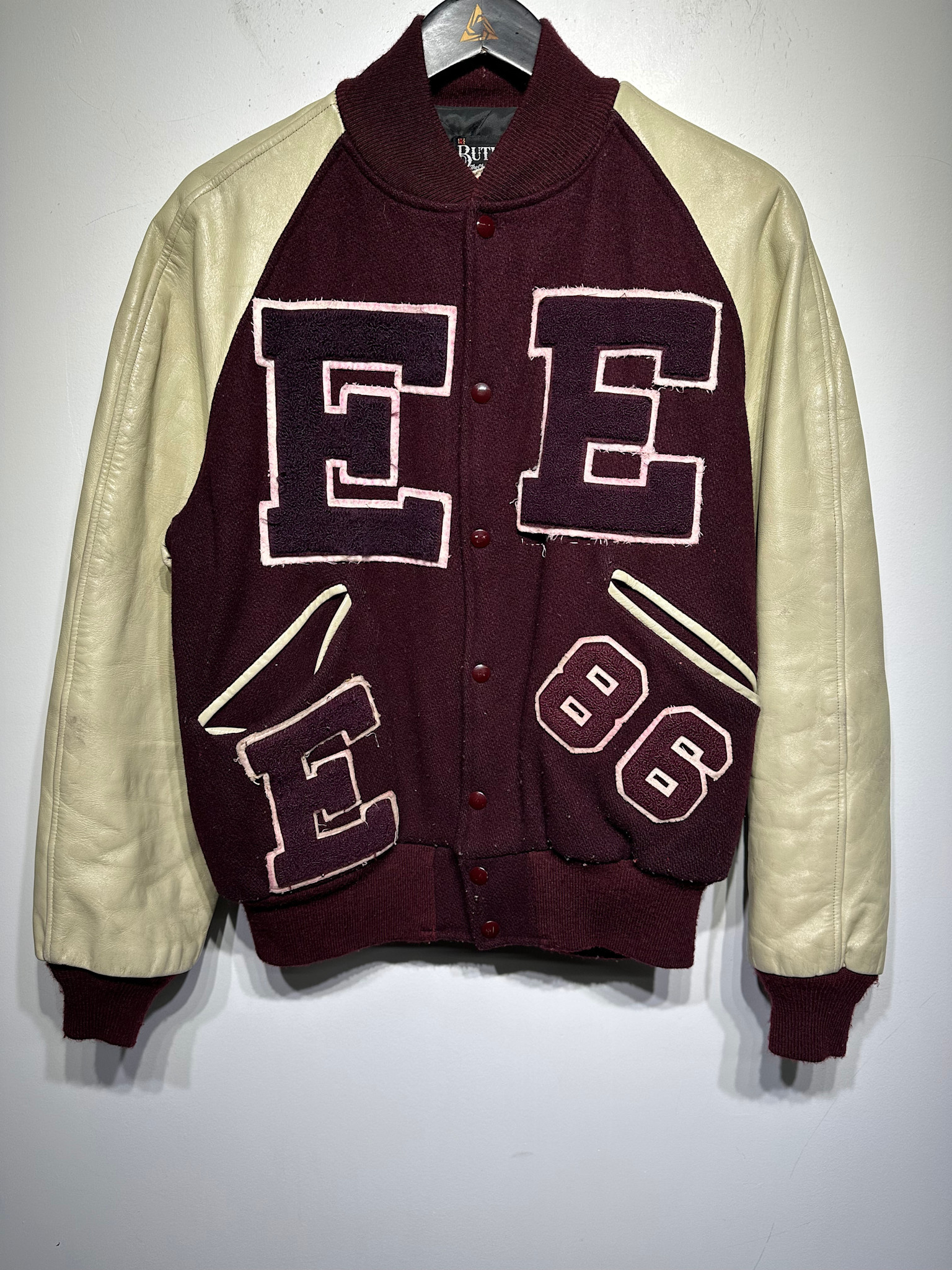 Butwin EE Varsity Red Tan Varsity Jacket L AS IS - ALT REBEL