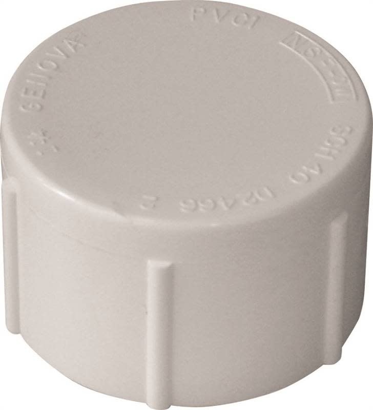 LASCO 448007BC Pipe Cap, 3/4 in, FPT, PVC, White, SCH 40 Schedule* - A ...
