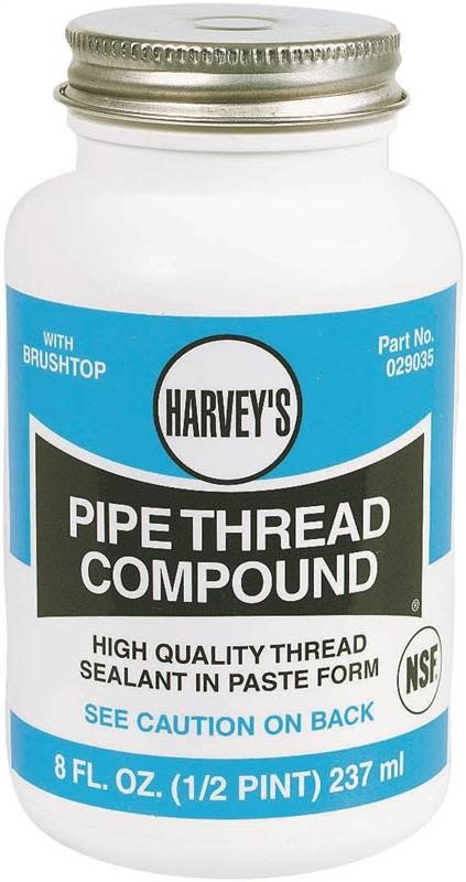 HARVEY 029035 Pipe Thread Compound, 8 fl-oz Jar, Thick Paste, Gray - A ...