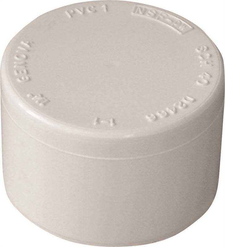 LASCO 447005BC Pipe Cap, 1/2 in, Slip, PVC, White, SCH 40 Schedule, 600 ...