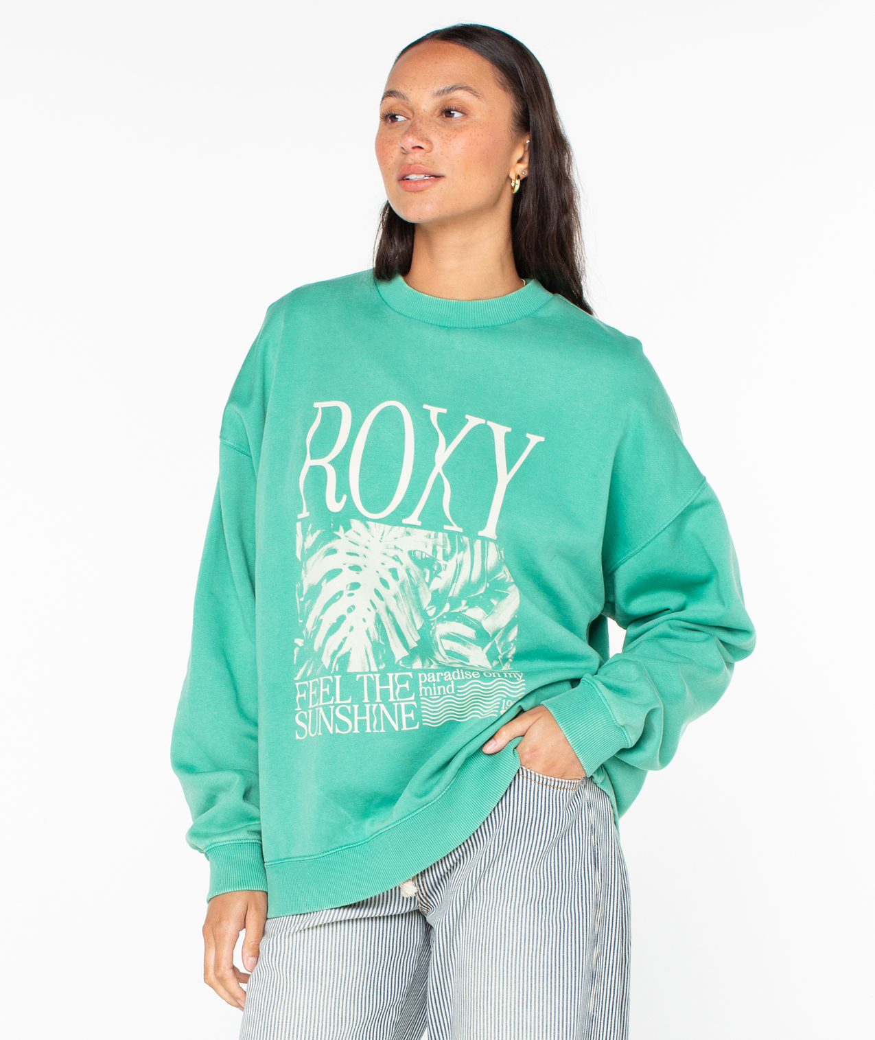 Discover Your Cozy: Roxy Lineup Oversized Crew Sweatshirt for Trendy ...