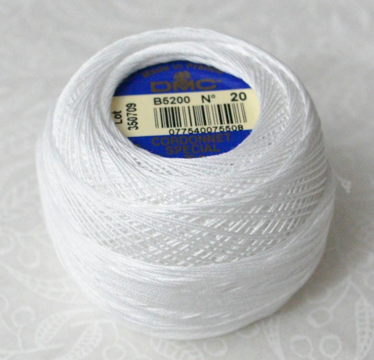 Cordonnet Special Thread Size 20 - White - String Theory Yarn Shop