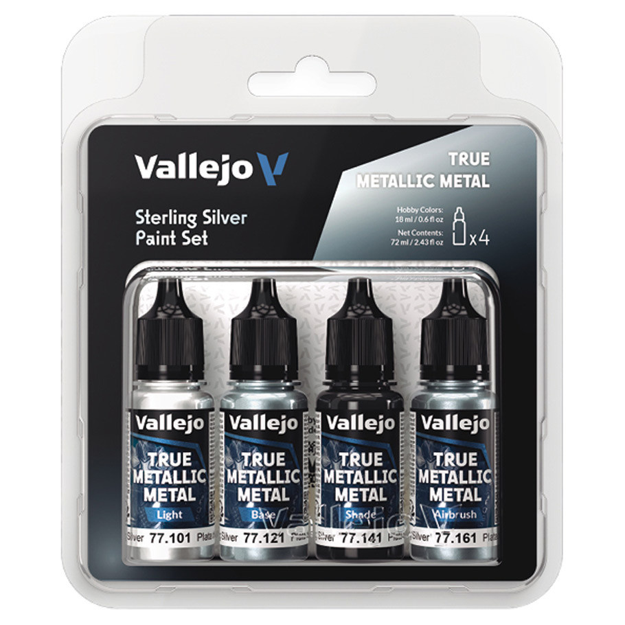 Vallejo: True Metallic Metal Paint Set - Sterling Silver - Gamescape North