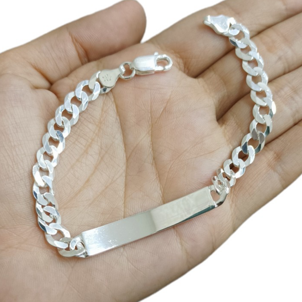 Pulsera Grumett 15cm/4mm Placa/Plata 925 210000014566 - Joyería Milena