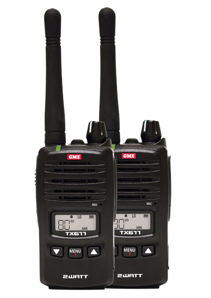 GME 2 Watt UHF CB Handheld - Twin Pack - The 4wd Zone