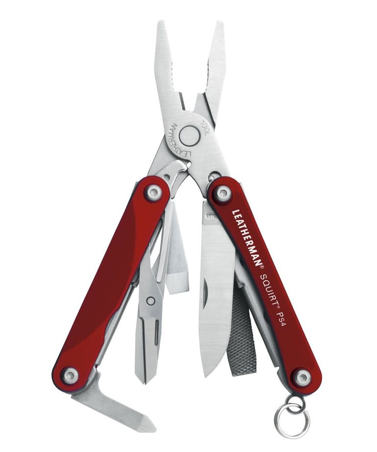Leatherman ‘Squirt PS4’ Multi-tool/key chain – Red - The 4wd Zone
