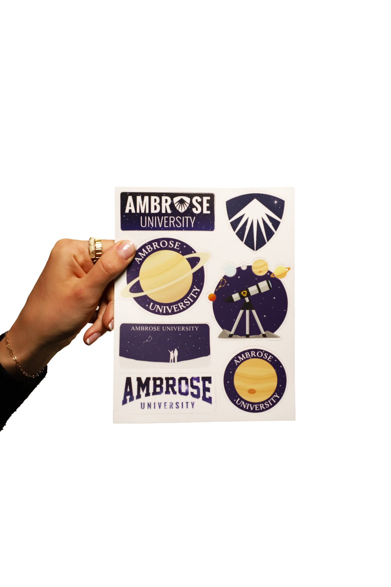 Ambrose Star Party sticker sheet (6" x 7.75") - Ambrose University