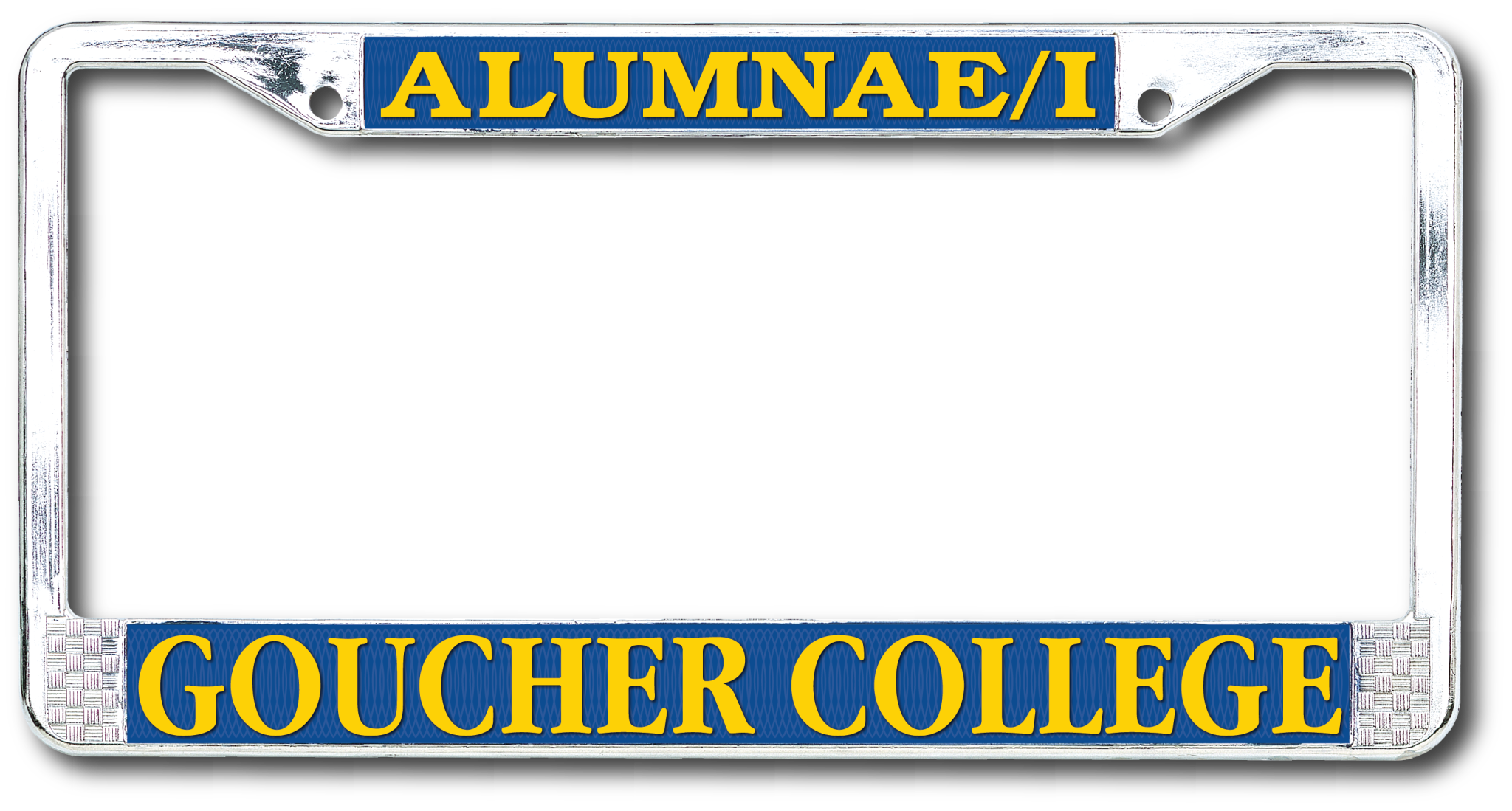 Chrome License Plate Frame "Alumnae/I" - Goucher College Store ...
