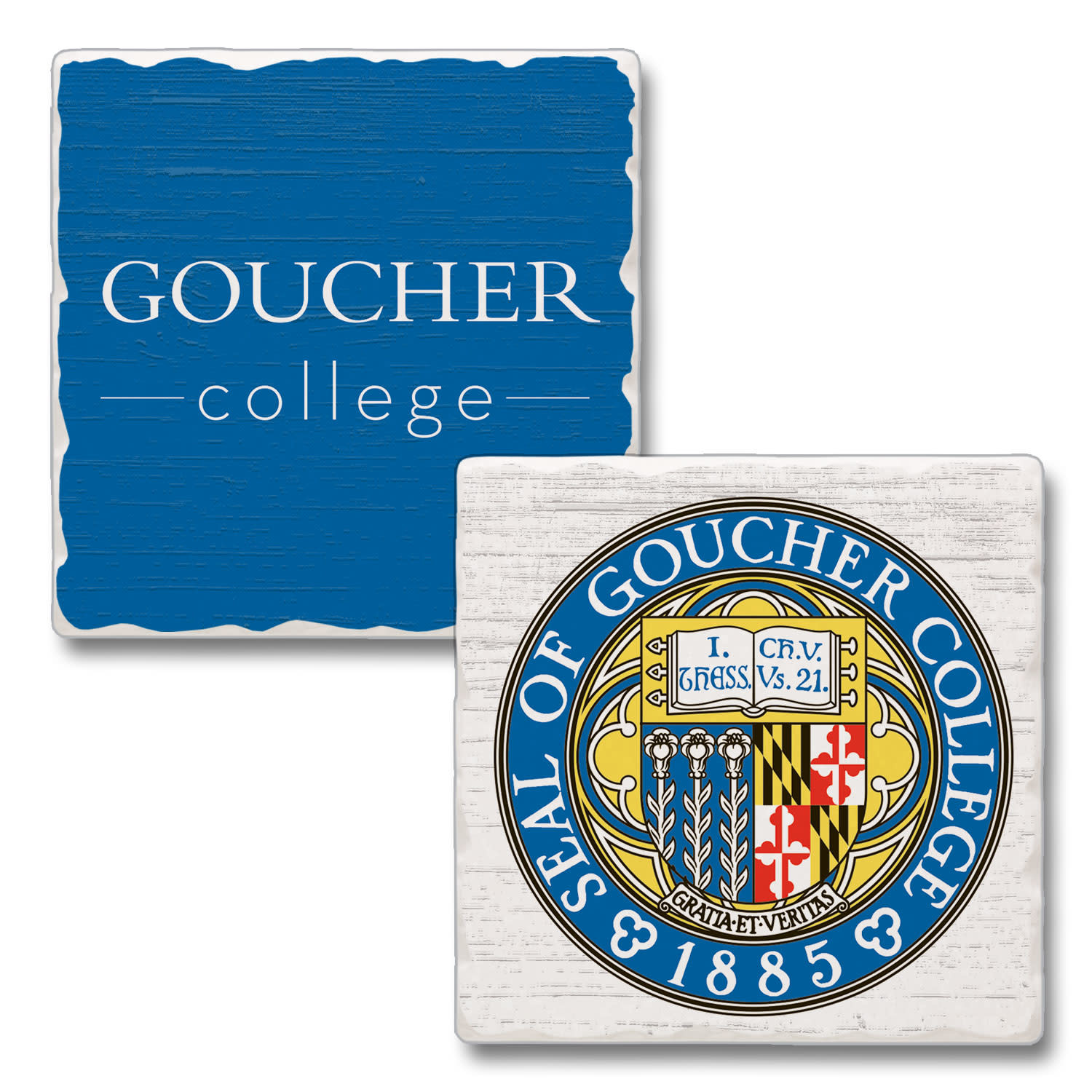 Tumbled Stone Absorbent Coasters "Goucher College/Seal" - Goucher ...