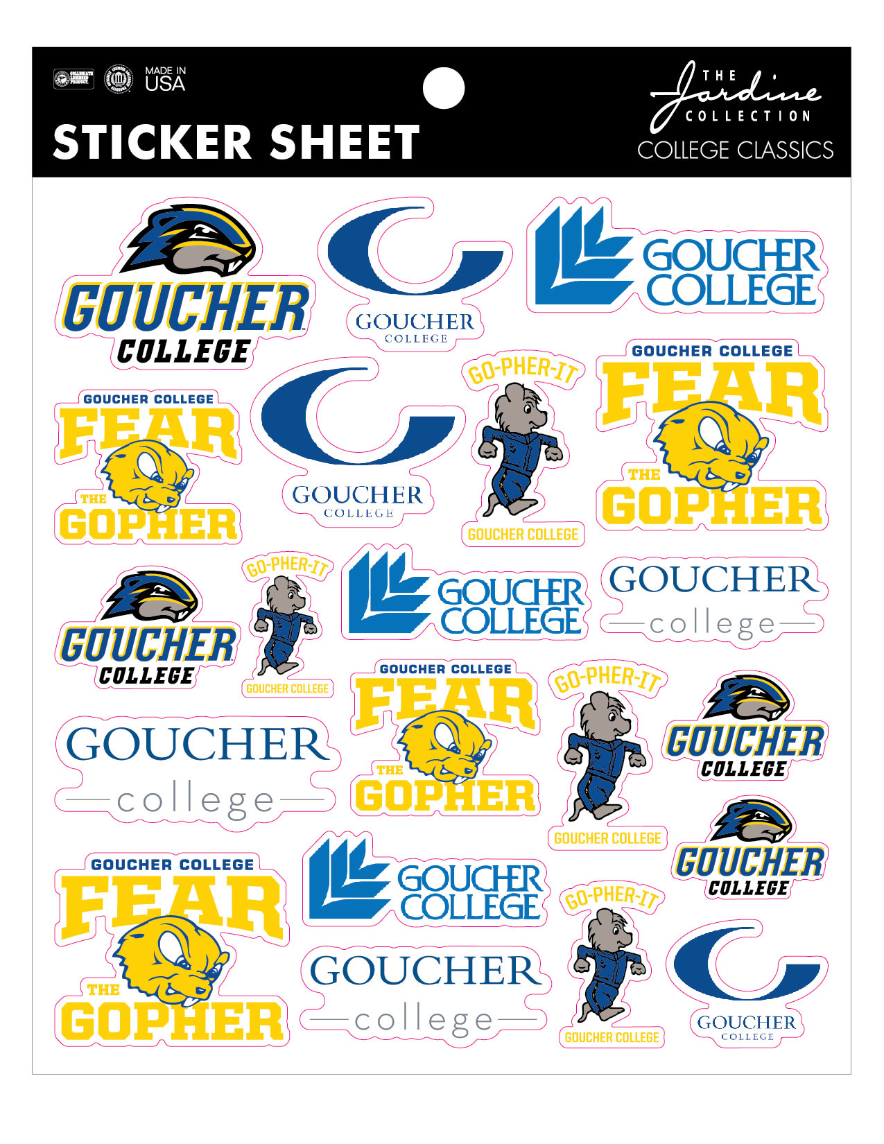 Sticker Sheet "Logos through the Decades" - Goucher College Store ...