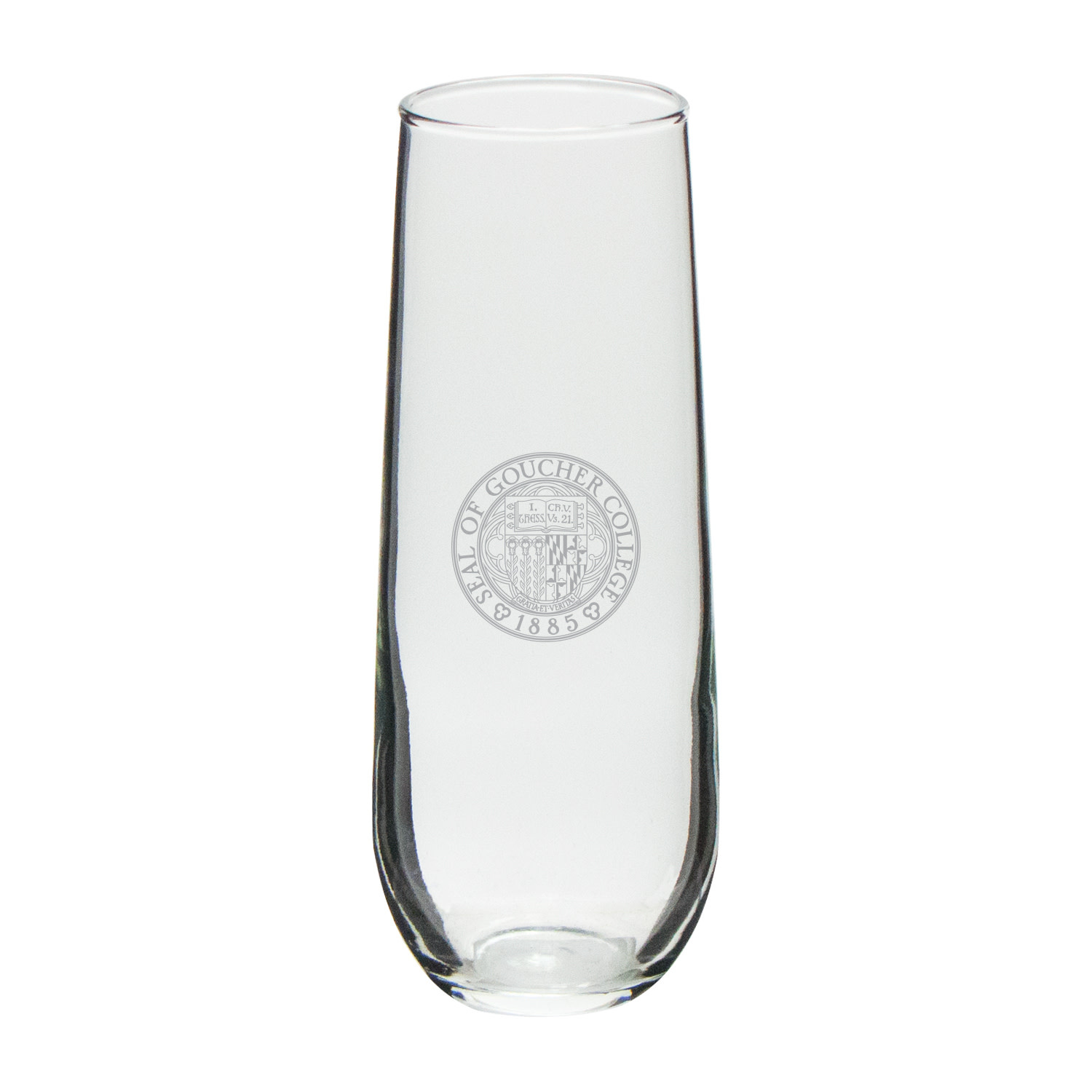 Stemless Flute "Goucher Seal" 9.5oz - Goucher College Store - Goucher ...