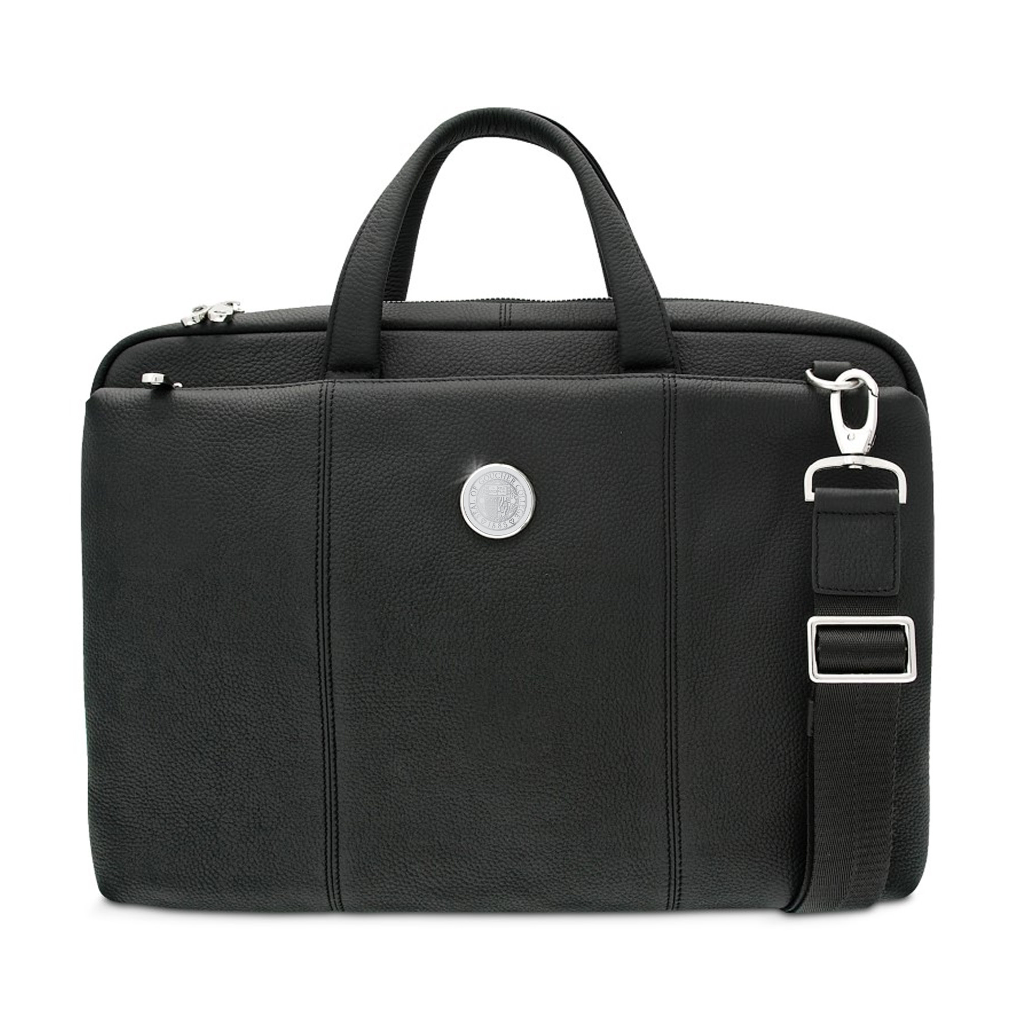 Men's Briefcase "Goucher Seal" Black - Goucher College Store - Goucher ...
