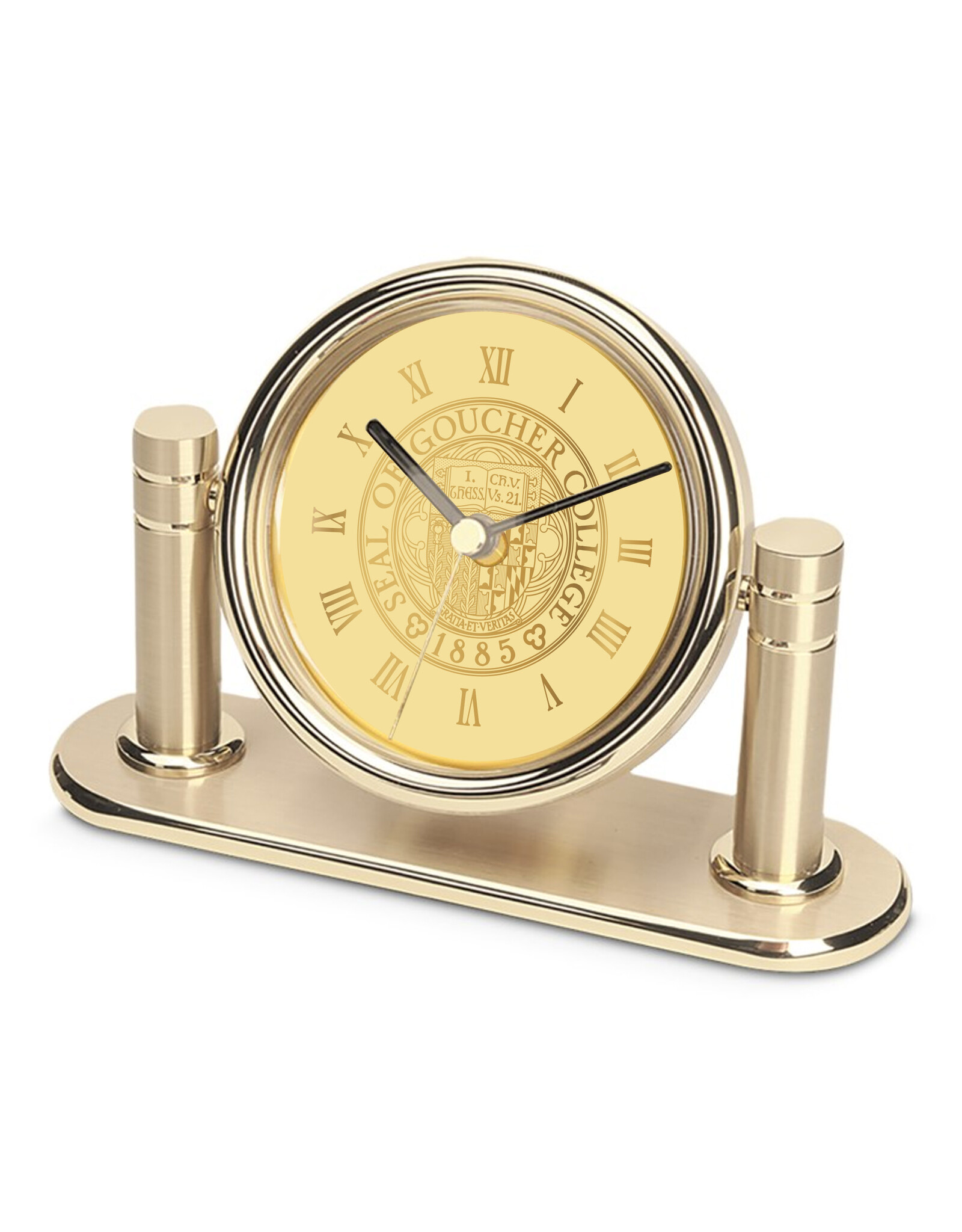 Gold-Plated Desk Clock "Goucher Seal" - Goucher College Store - Goucher ...
