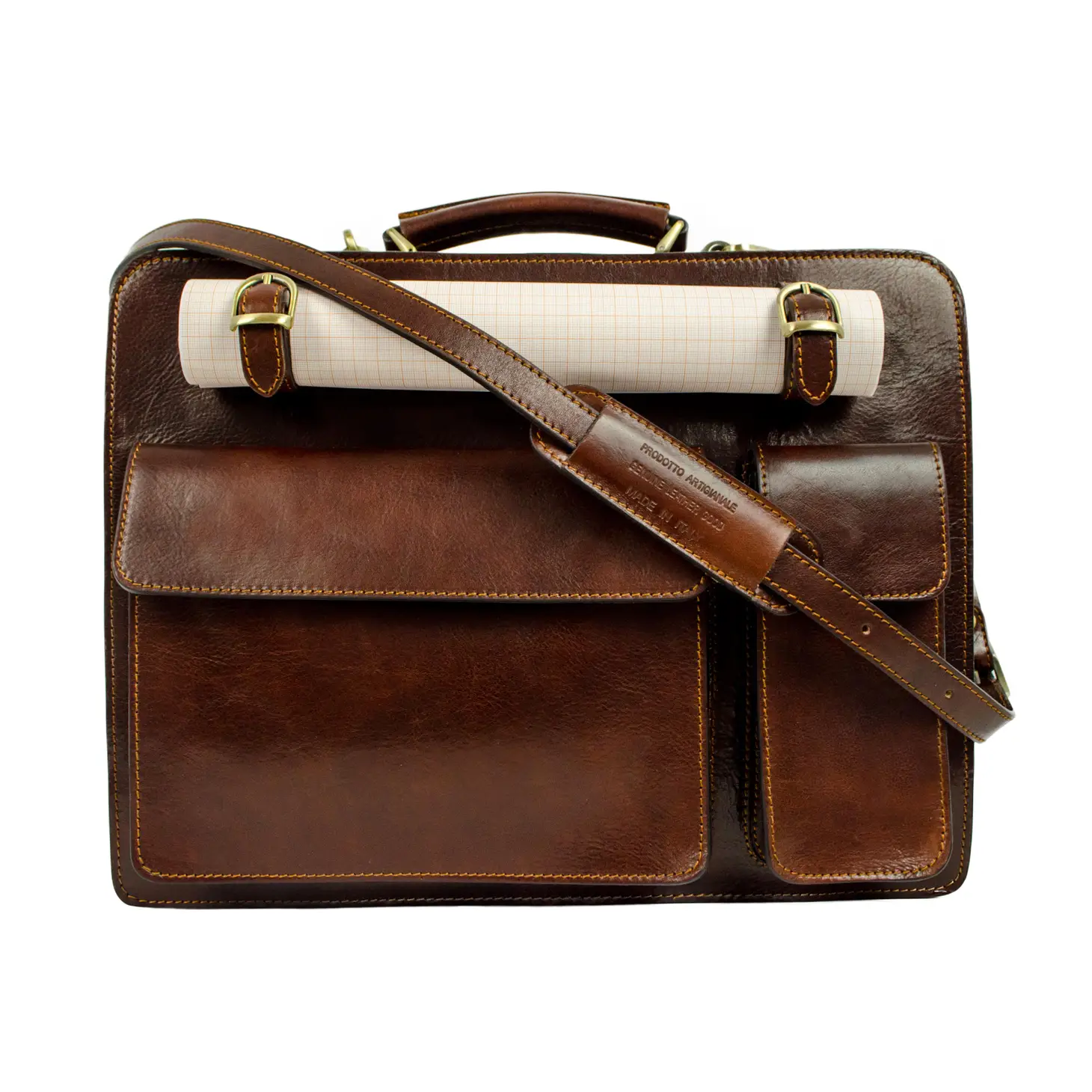 Full Grain Italian leather satchel work bag- the prophet - Max Milan ...
