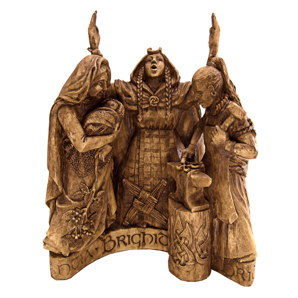 Brigid Statue in Wood Finish - Pentagram