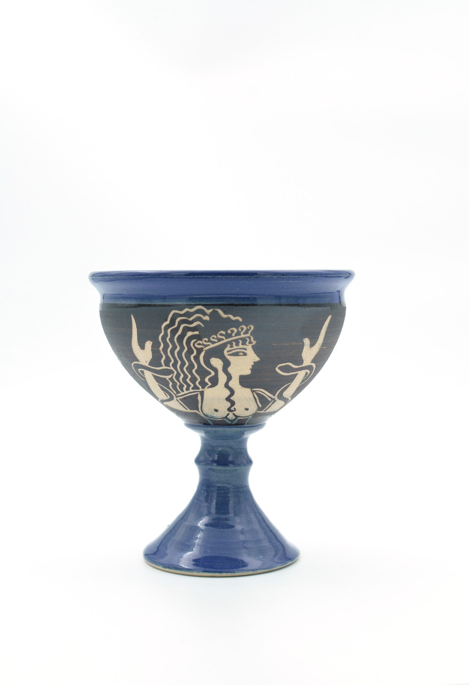 Minoan Goddess Chalice in Sea Blue - Pentagram