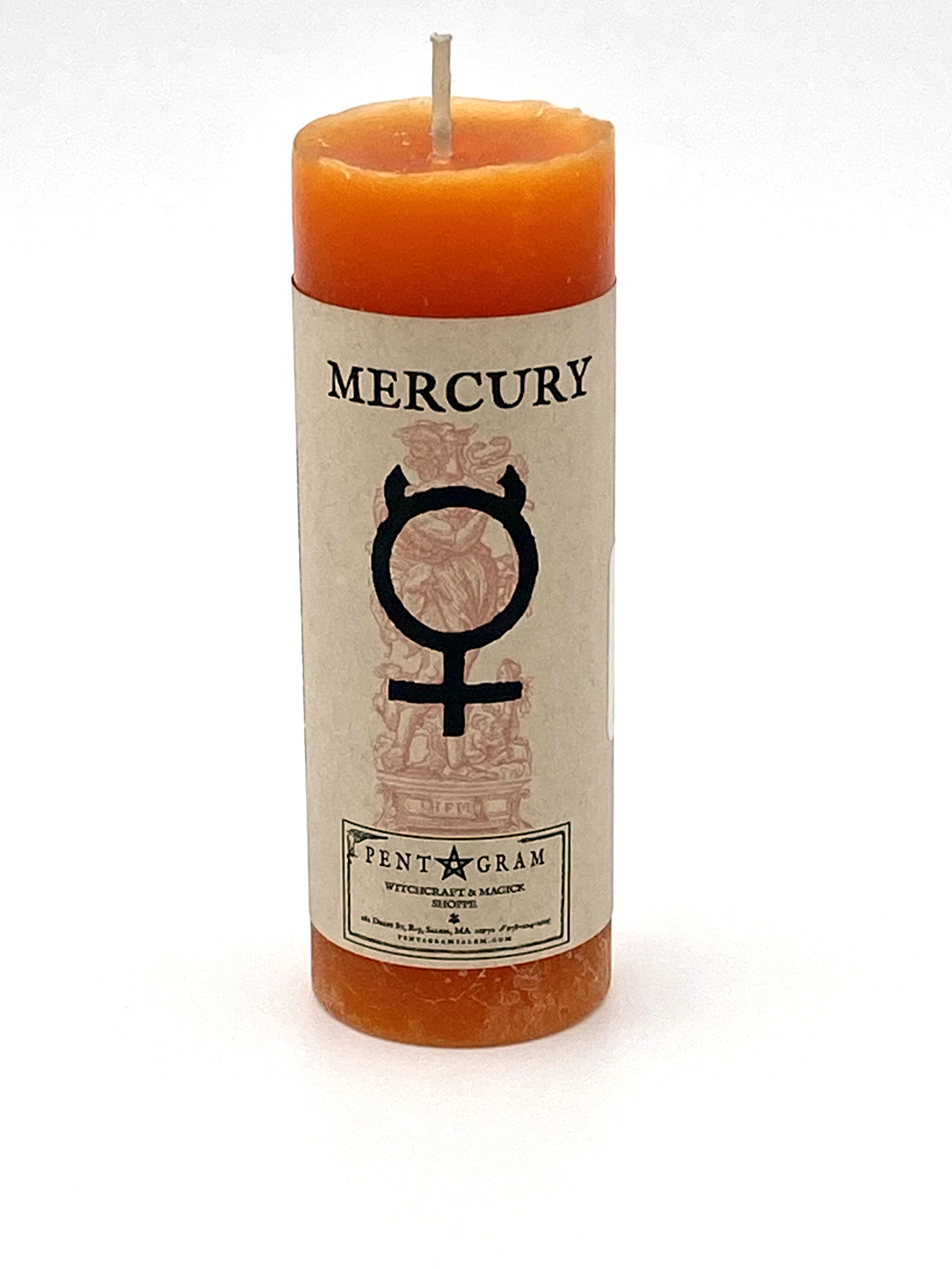 Mercury Pillar Candle - Pentagram