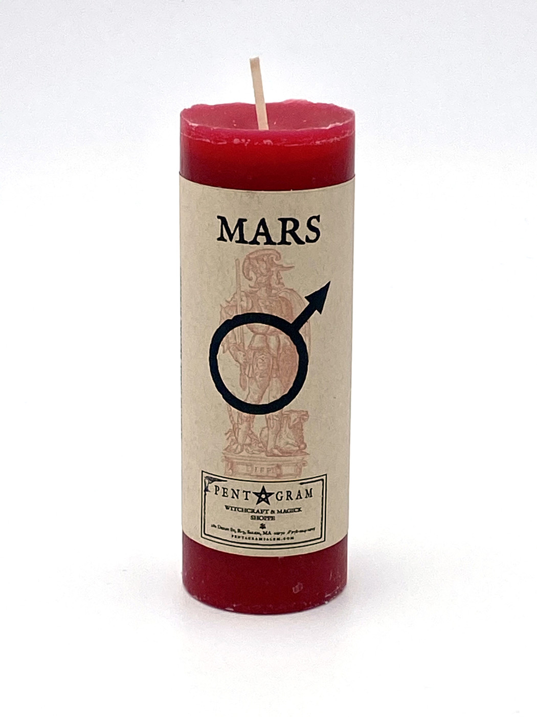 Mars Pillar Candle - Pentagram