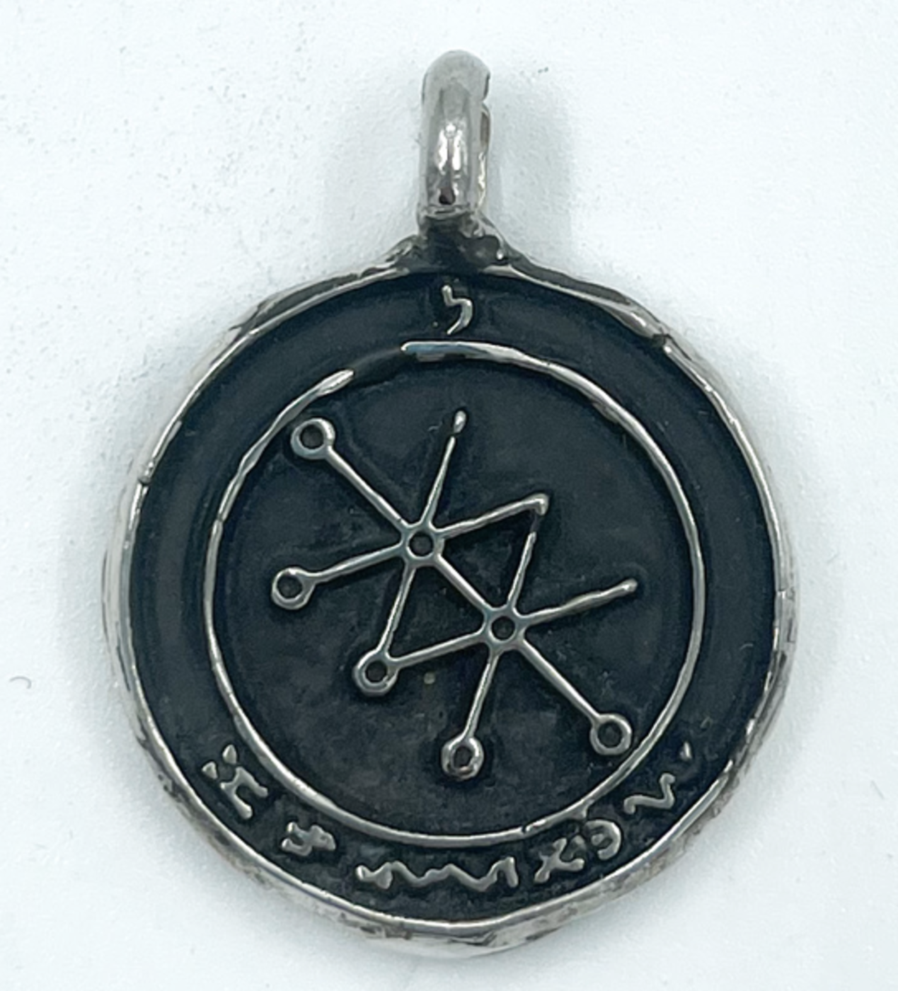 Picatrix Saturn Talisman with Grand Planetary Seal of Saturn in Silver ...