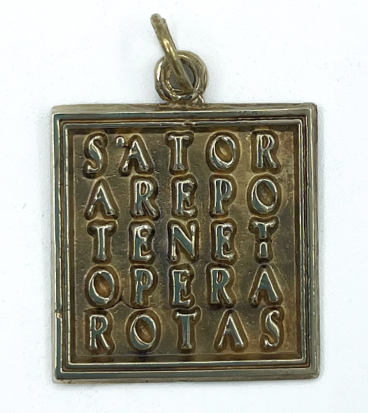 SATOR Square Pendant in Brass - Pentagram