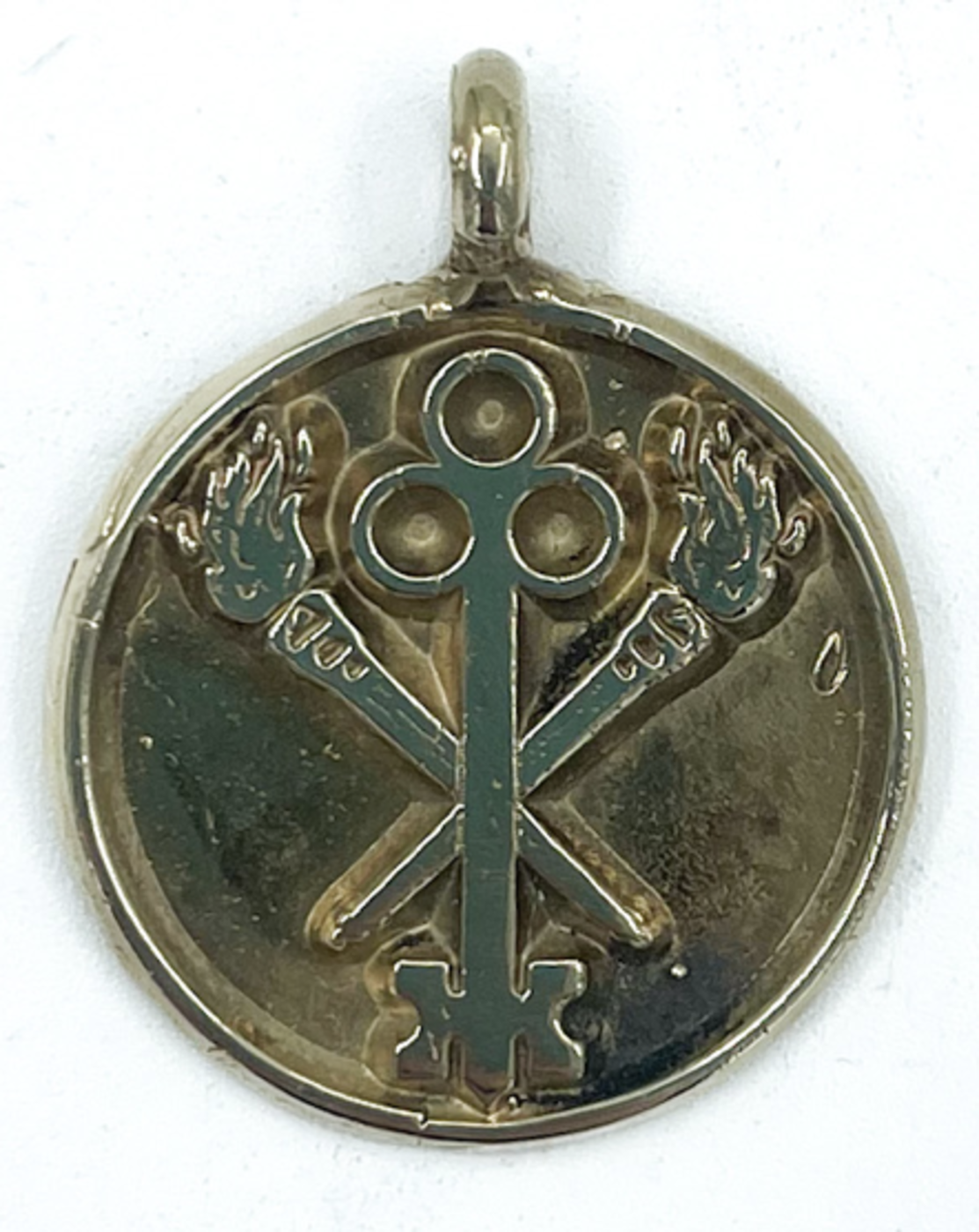 Hekate Key and Torches in Brass - Pentagram