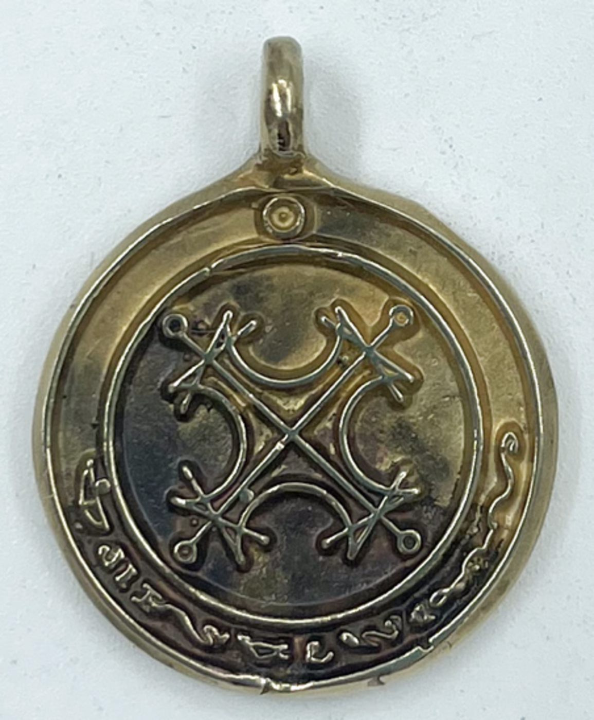 Picatrix Sun Talisman with Grand Planetary Seal of Sun in Brass - Pentagram