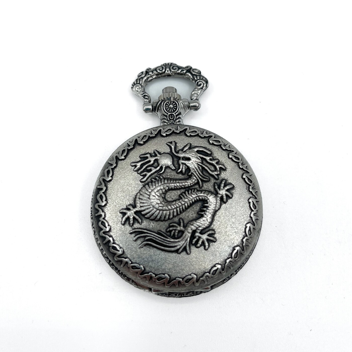 Dragon Pocket Scrying Mirror in Silver - Pentagram