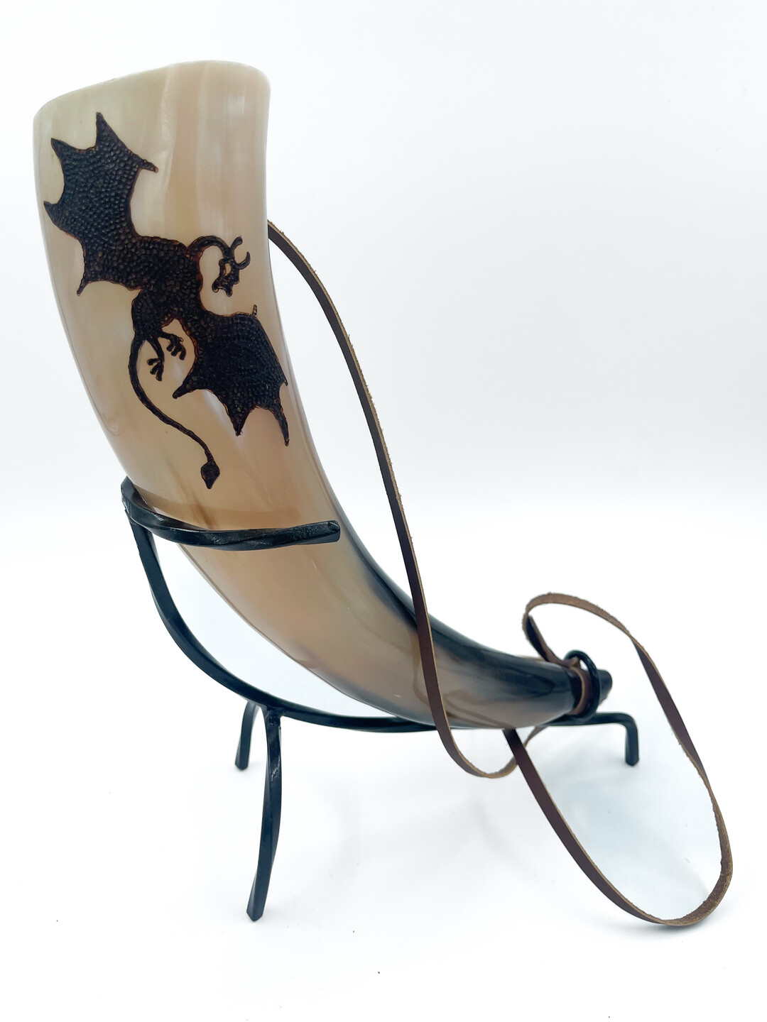 Dragon Ritual Blowing Horn with Stand - Pentagram