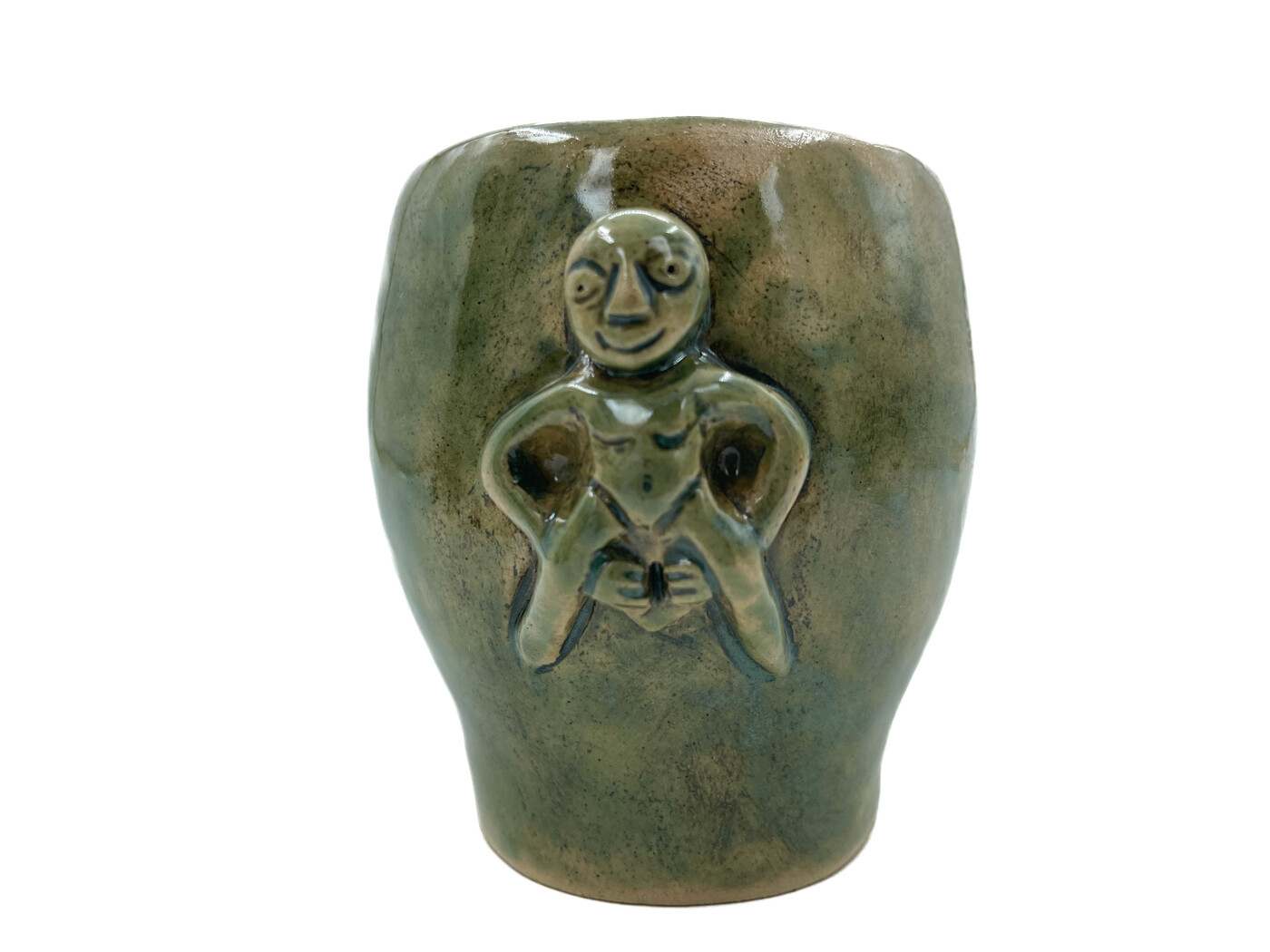 Stoneware Sheela Na Gig Mug in Moss Finish - Pentagram