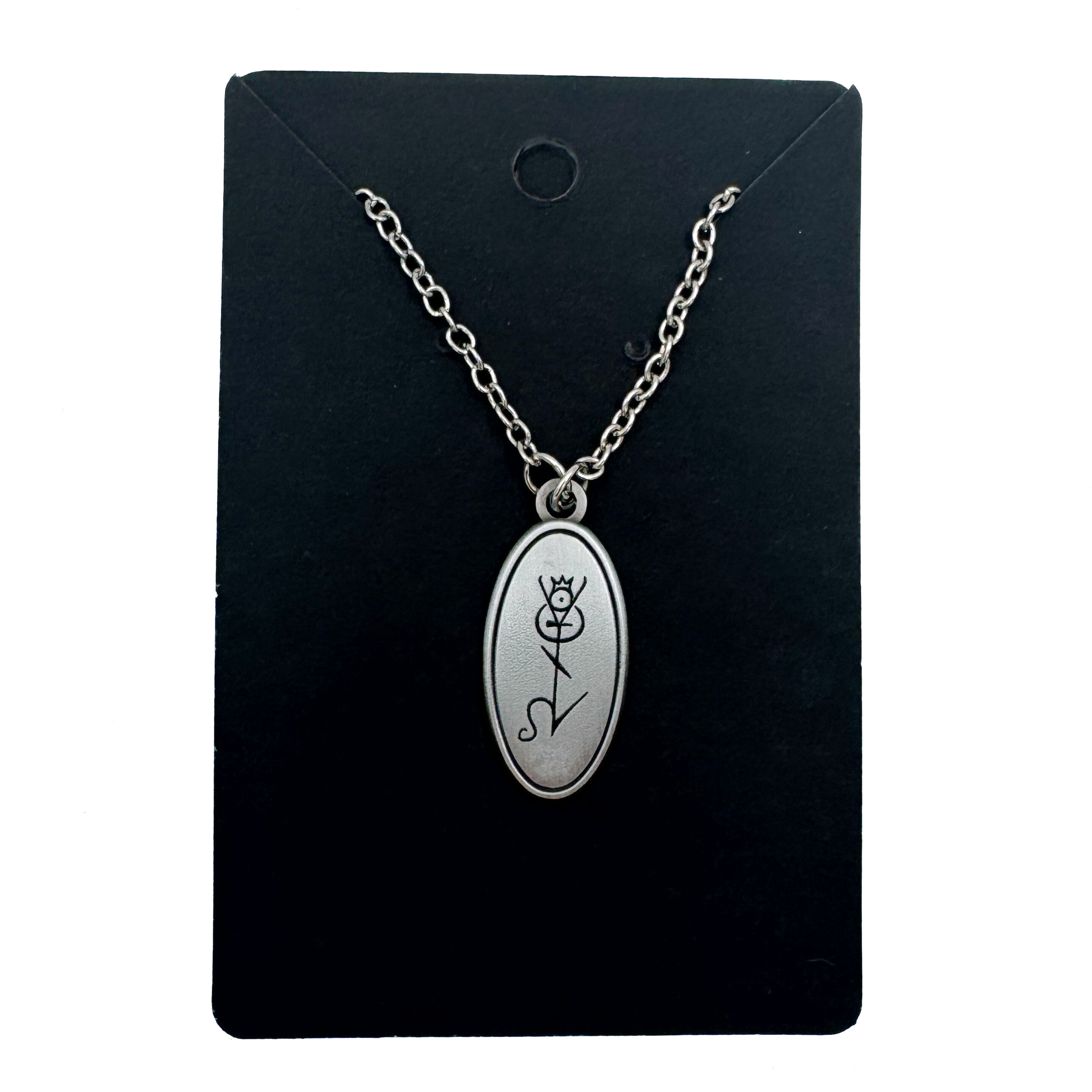 Black Henbane Plant Spirit Glyph Necklace - Pentagram