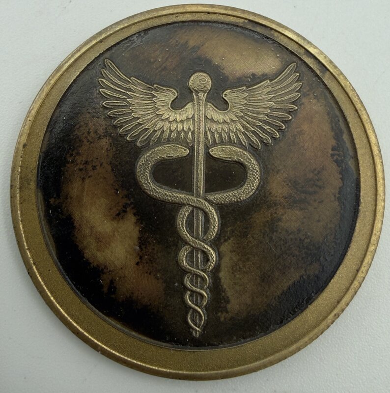 Hermes Talisman - Engraved and Aged Brass Coin - Pentagram
