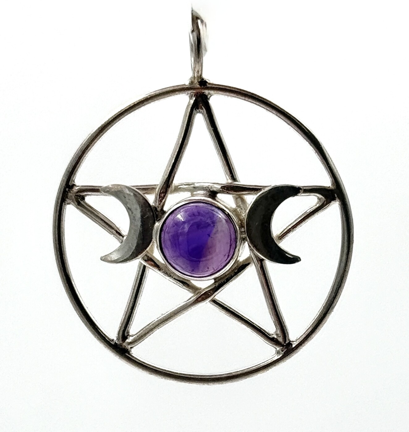 Large Magi Crafts Triple Goddess Pentacle with Amethyst - Pentagram