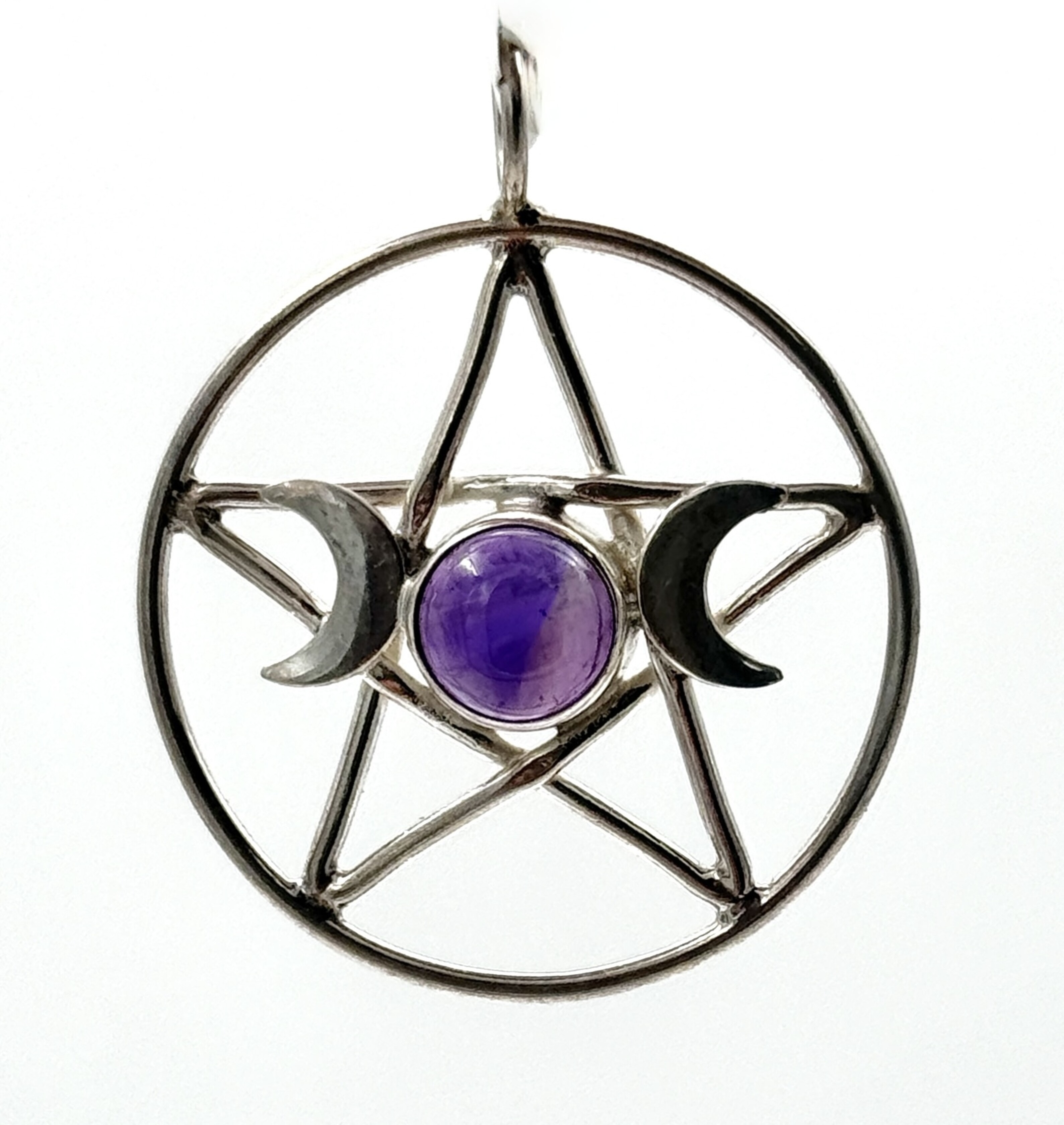 Large Magi Crafts Triple Goddess Pentacle with Amethyst - Pentagram
