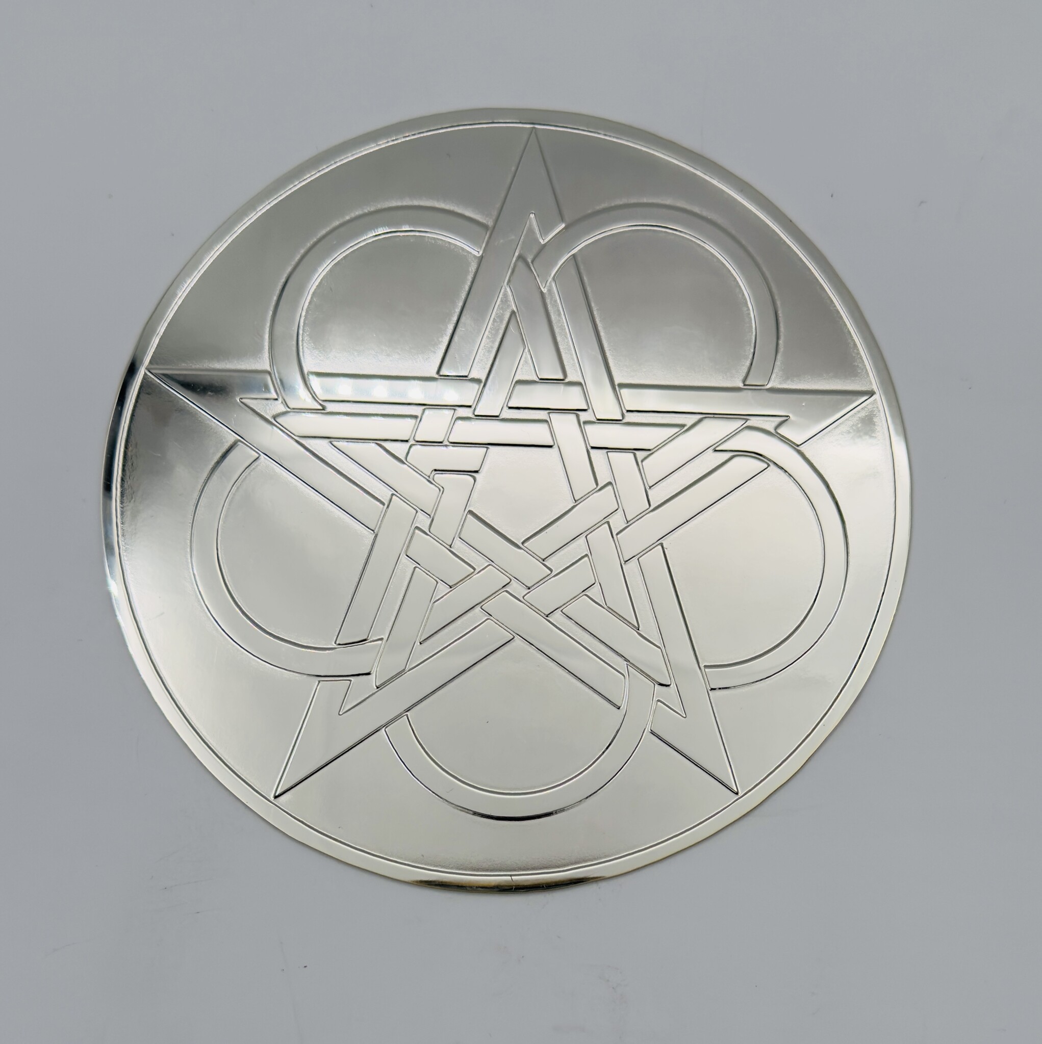 Celitc Knotwork Altar Pentacle in Silver Plate - Pentagram