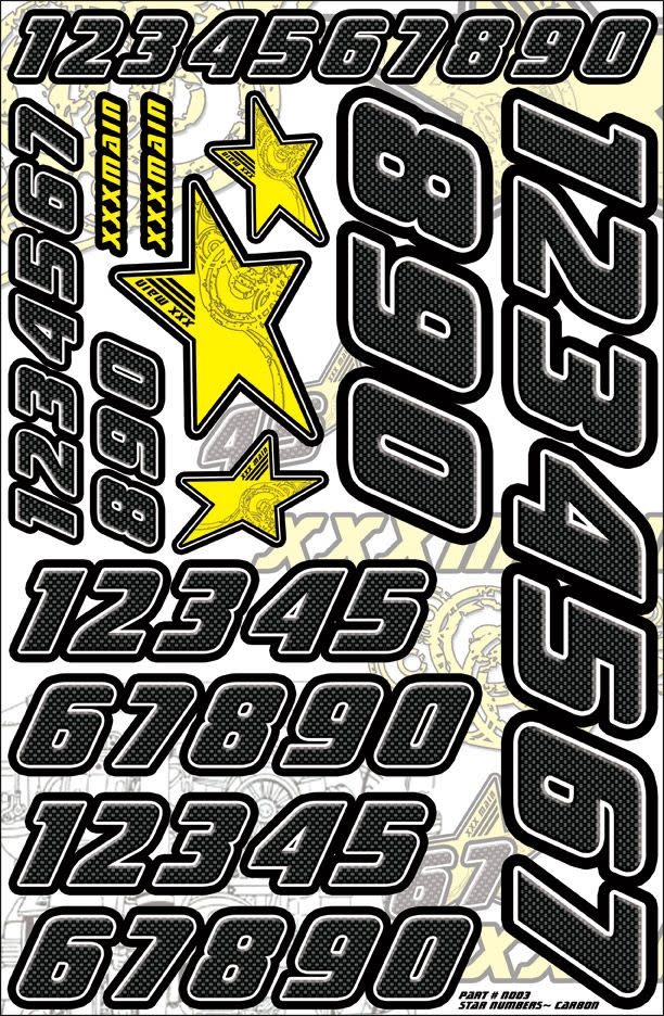 XXX main Racing Star Numbers - Carbon - Hobby 2000