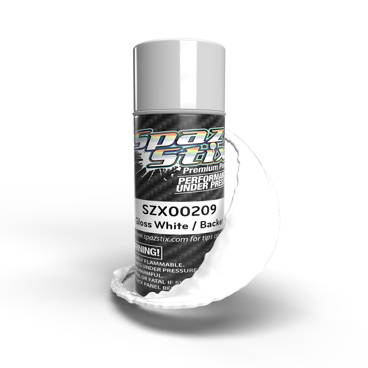 Spaz Stix Solid White/Backer, Aerosol Paint, 3.5oz Can - Hobby 2000