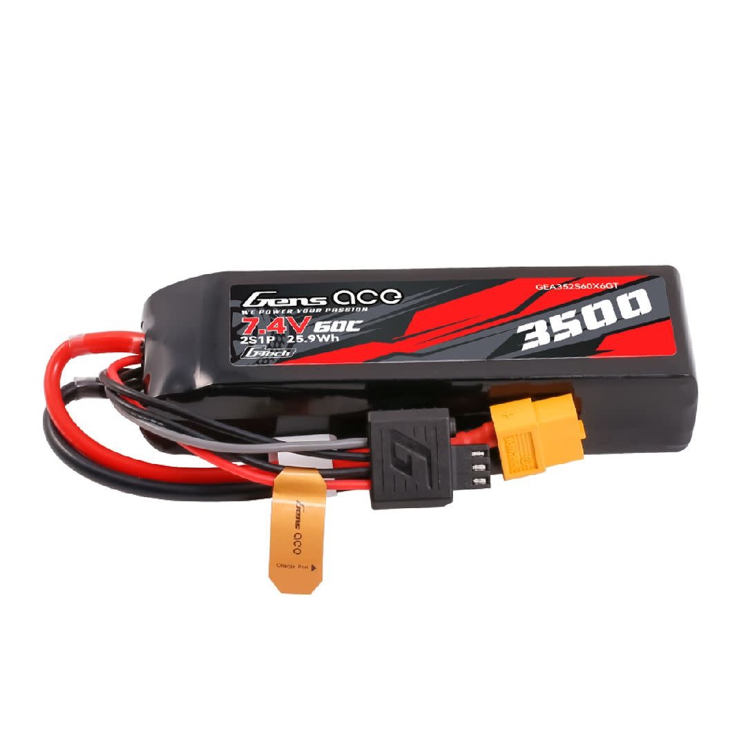 Gens Ace G-Tech 3500mAh 2S 7.4V 60C Lipo Battery w/ XT60 Plug - Hobby 2000