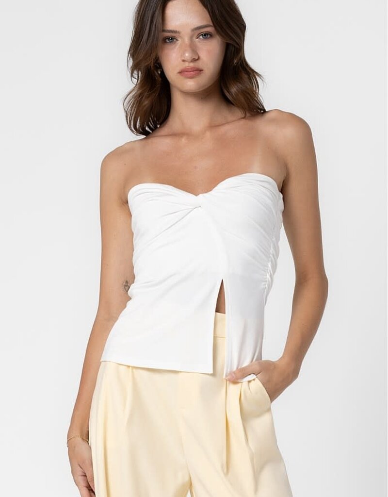Front Twist Strapless Tube Top Splash