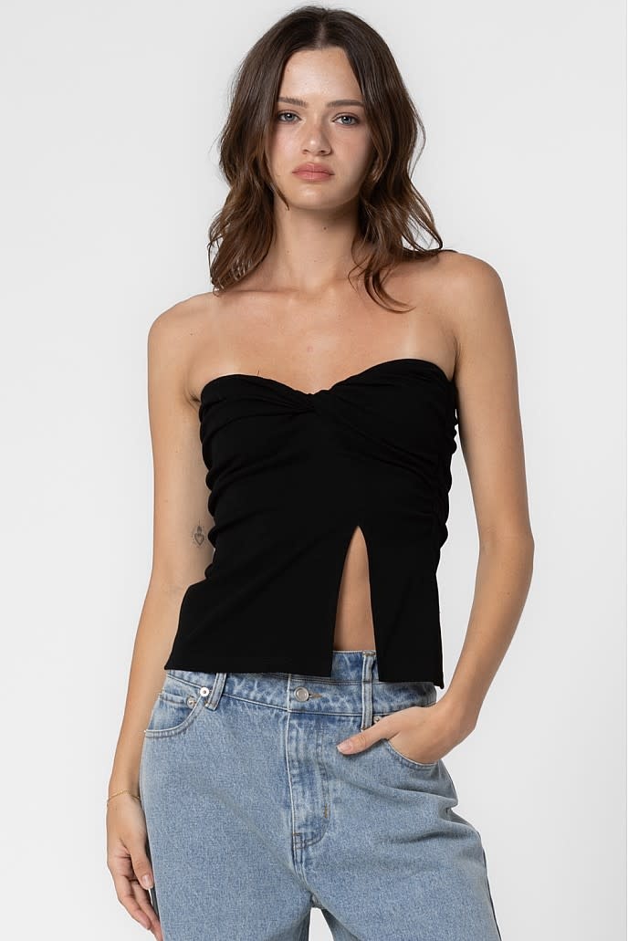 Front Twist Strapless Tube Top Splash