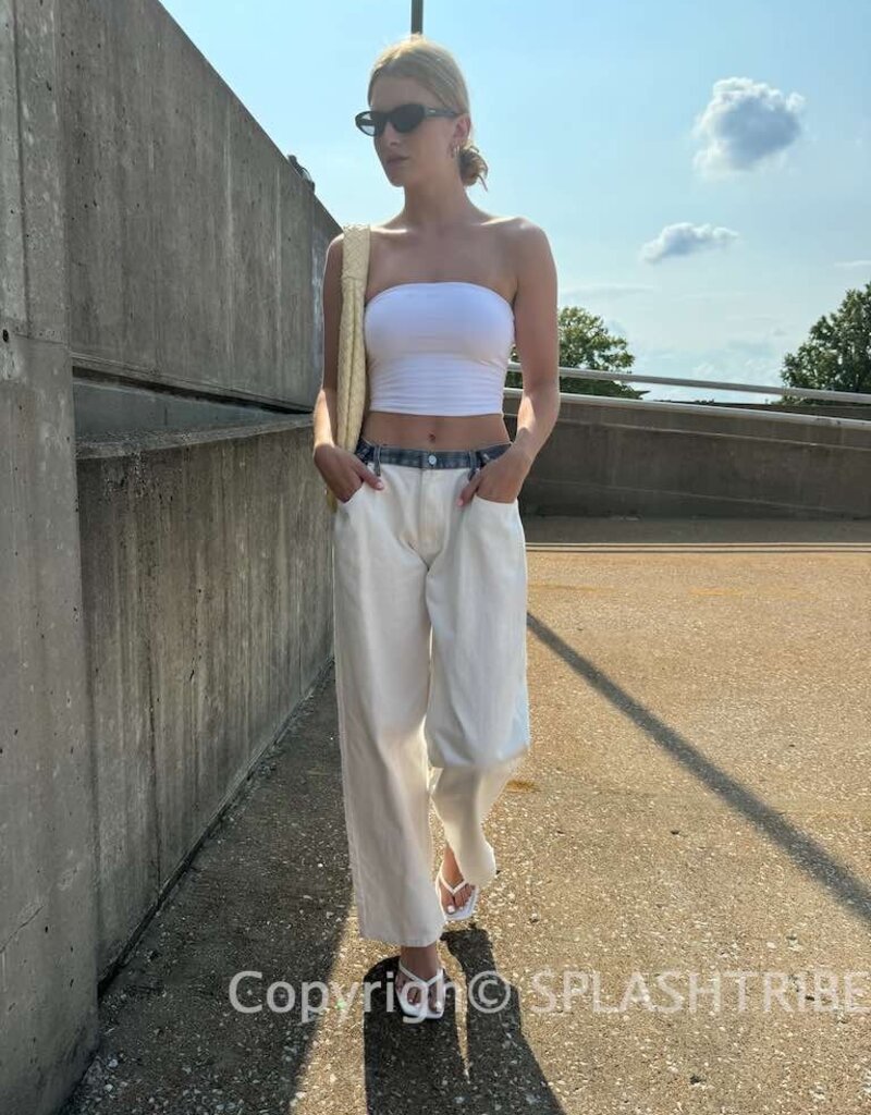 Doshi Contrast Denim Pants - SPLASH