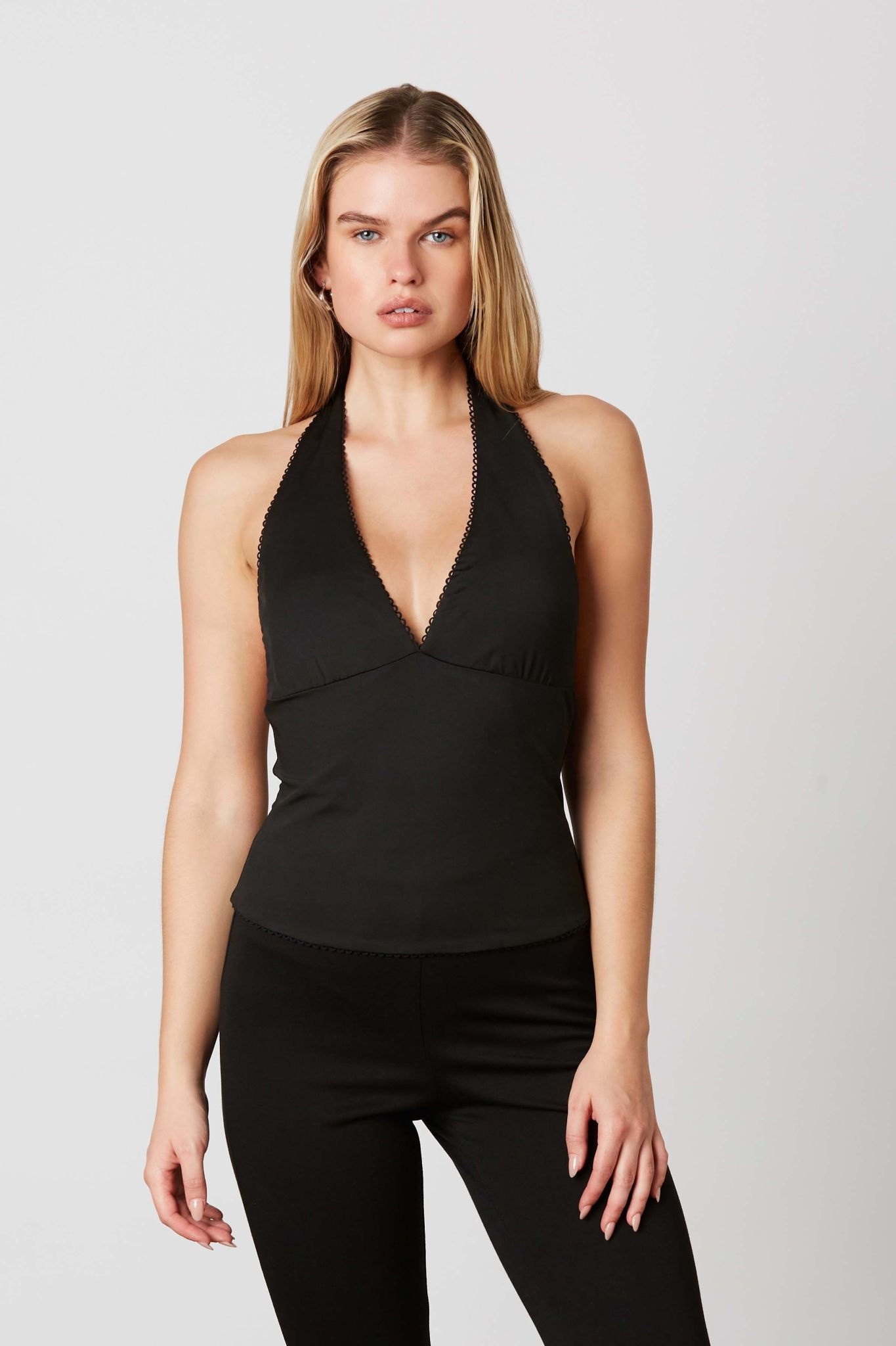 Trim Detail Open Back Halter Top - SPLASH