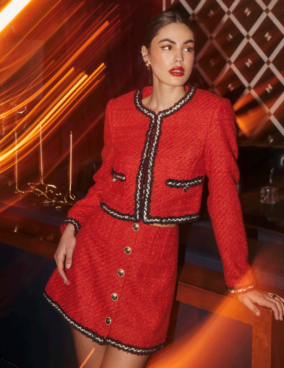 Mavey Tweed Mini Skirt - SPLASH