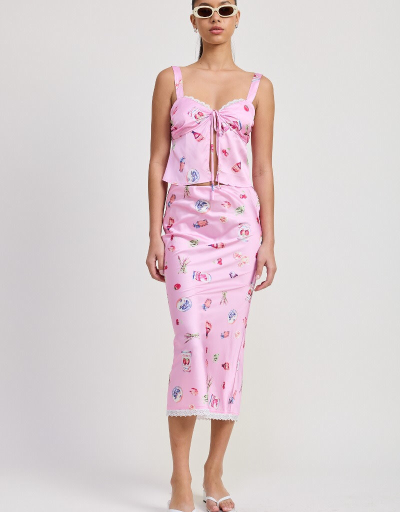 Farmers Market Satin Fly Away Top - SPLASH