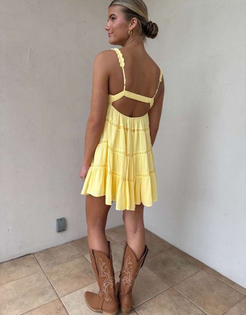 Crochet Bust Scallop Strap Mini Dress - SPLASH