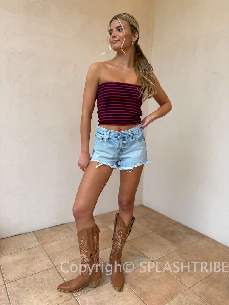 Striped Core Basic Tube Top - SPLASH