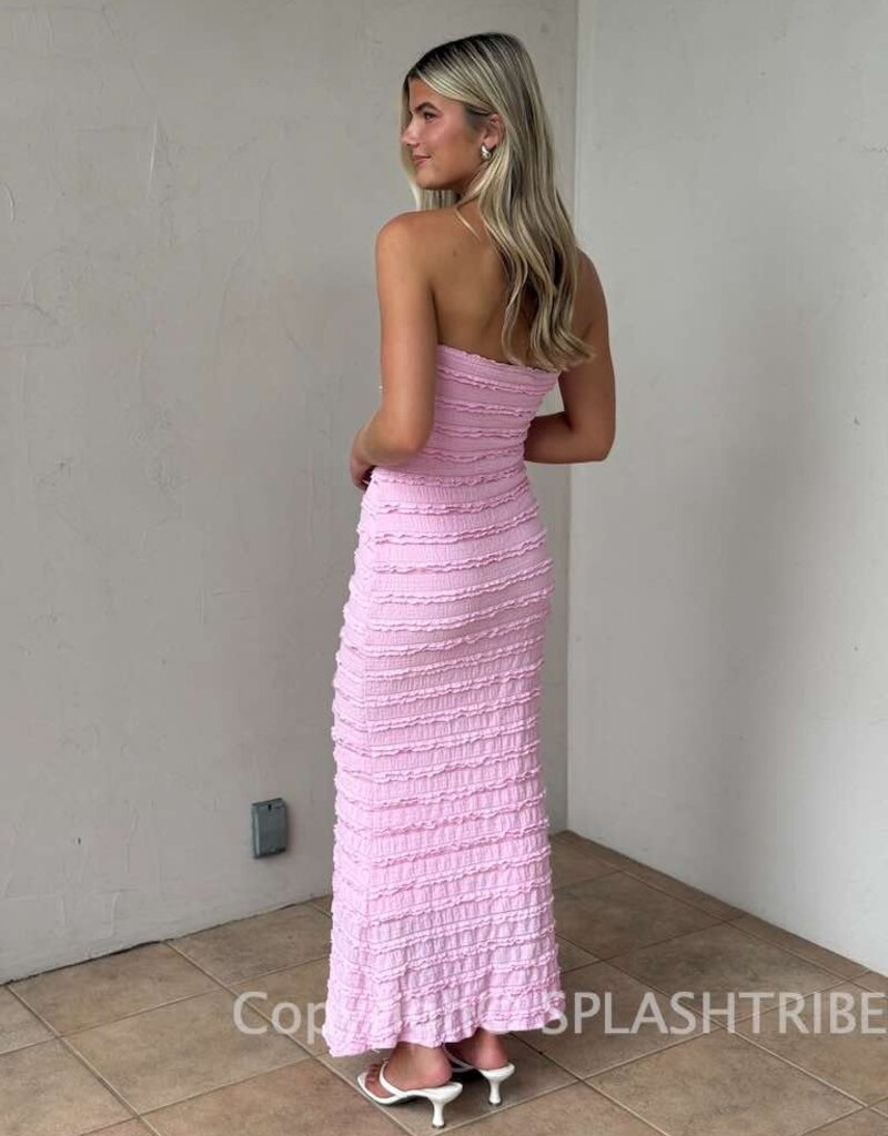 Textured Strapless Maxi Dress - SPLASH