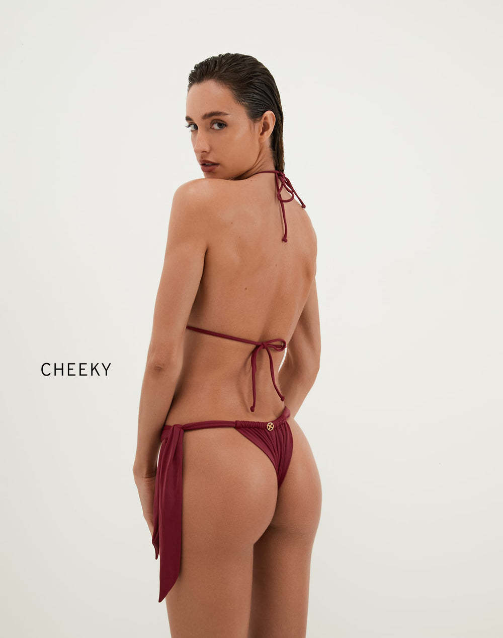 Solid Liza Tanga Cheeky Bikini Bottom - SPLASH