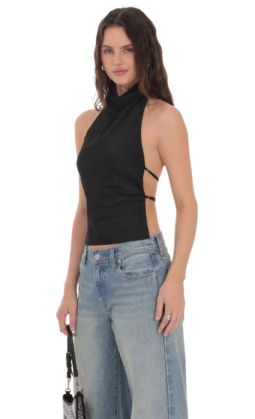 Satin Open Back Top - SPLASH