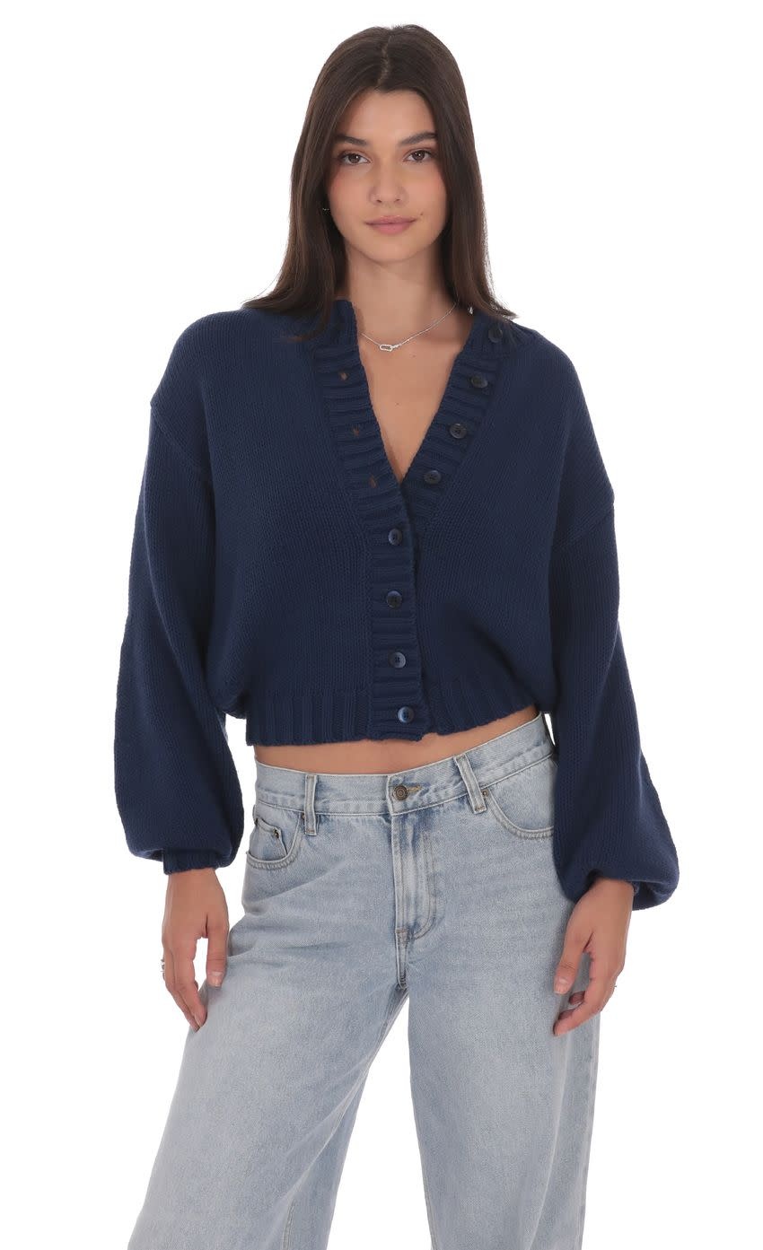 Chunky Knit Cardigan Long Sleeve Sweater - SPLASH